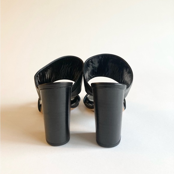 M. Gemi | Shoes | New M Gemi Black Genuine Leather Heeled Sandals Size ...